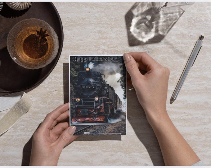 Steam Train Fathers Day Card Dad Fathers Day Gifts Steam Engine Fathers ...