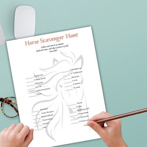 Horse Camp Scavenger Hunt Game,equine Activity, Horse Birthday Party ...