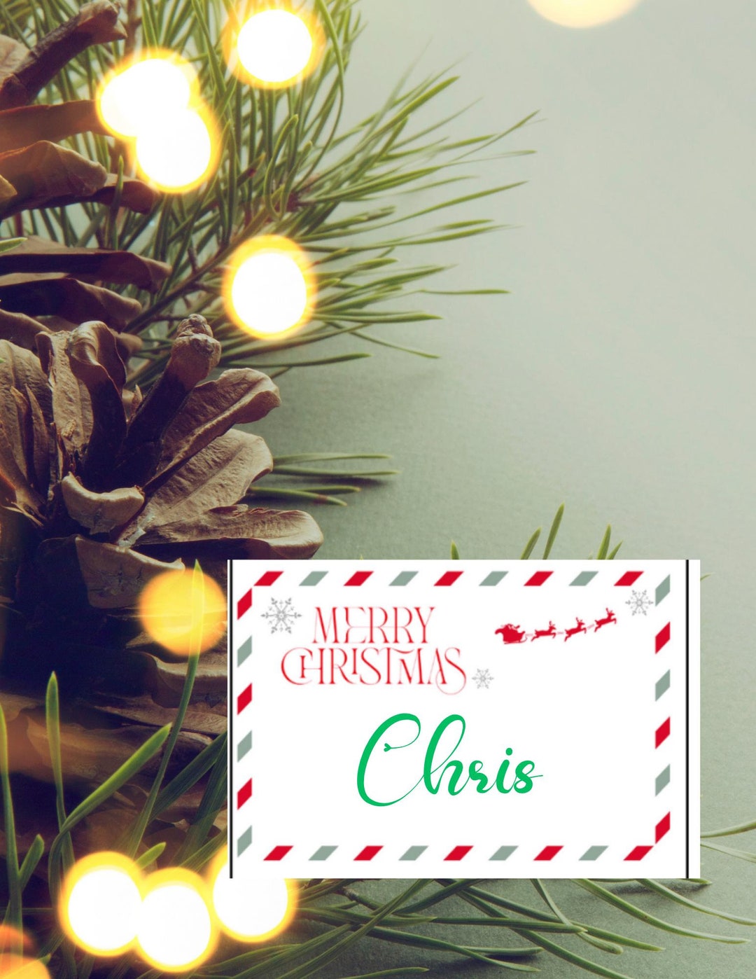 Printable Christmas Name Cards, Dinner Place Cards for Your Holiday ...