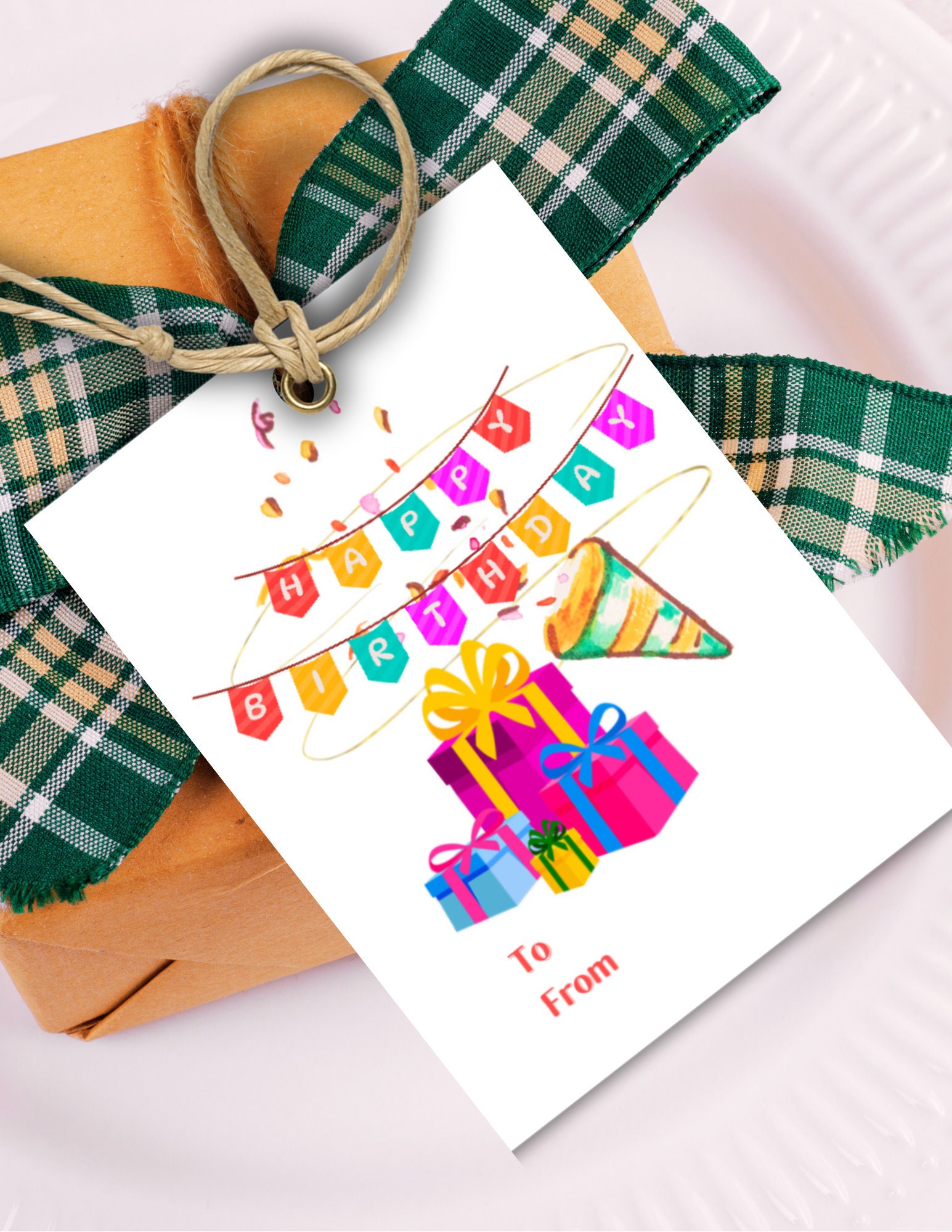 Printable Happy Birthday Gift Tag for Gifts and Presents, Birthday ...
