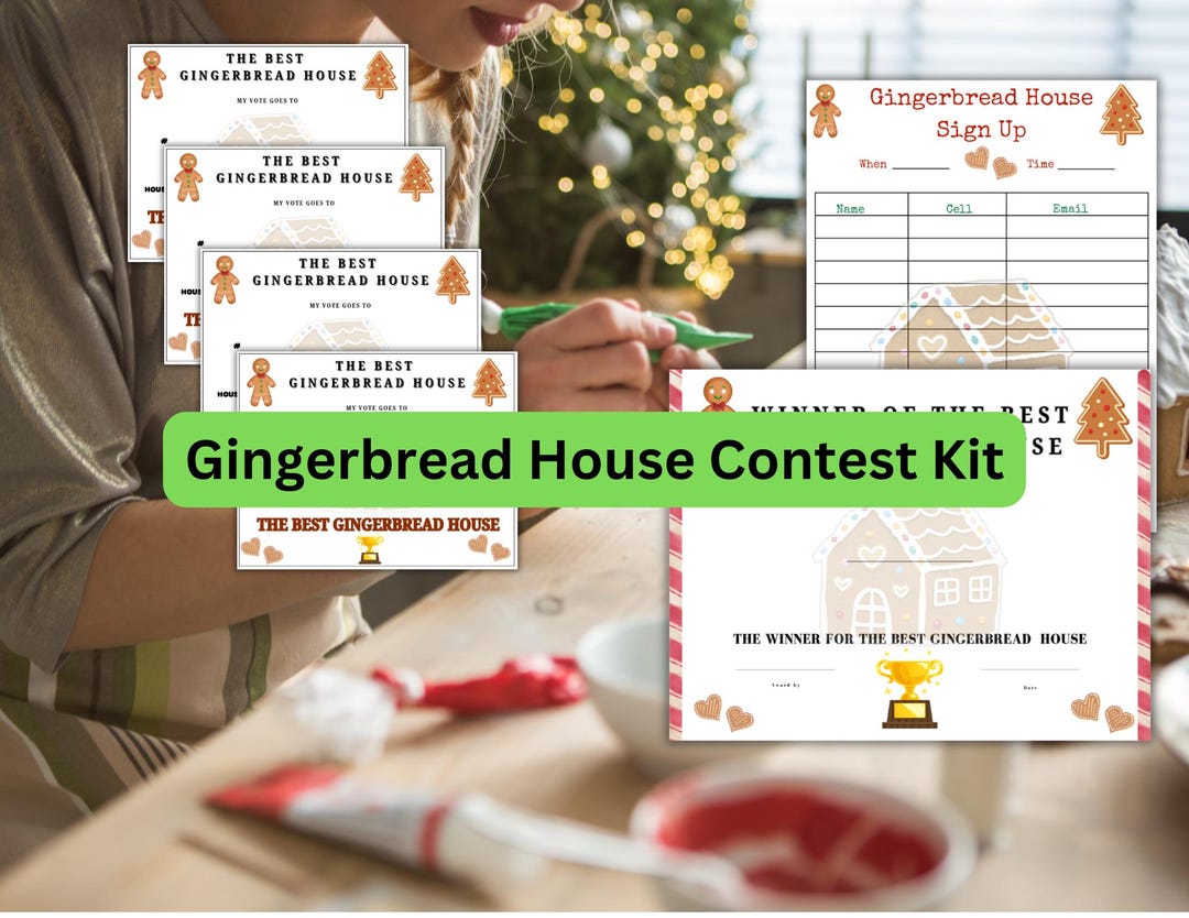 Gingerbread House Contest Bundle, Gingerbread Party Sign Up, Ginger ...
