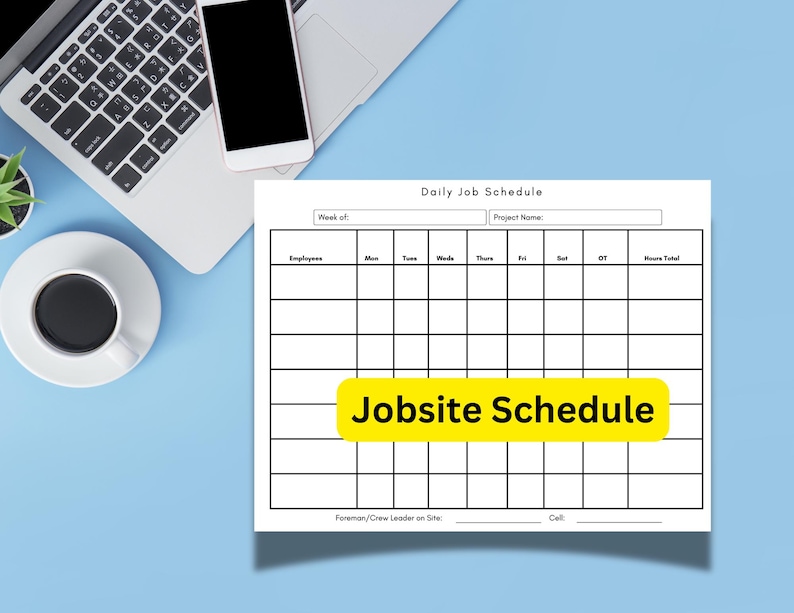 Job Site Schedule: Employee Labor Tracker,employee Schedule Template ...
