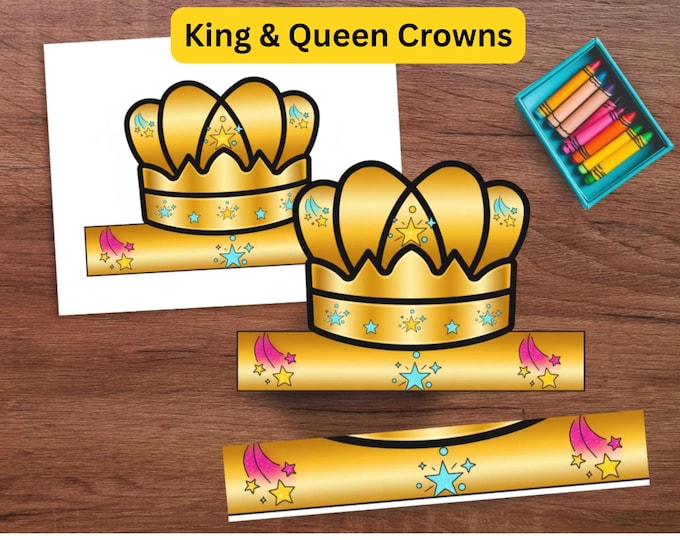 Prince Paper Crown King Royal Printable Kids Craft Prince Birthday ...