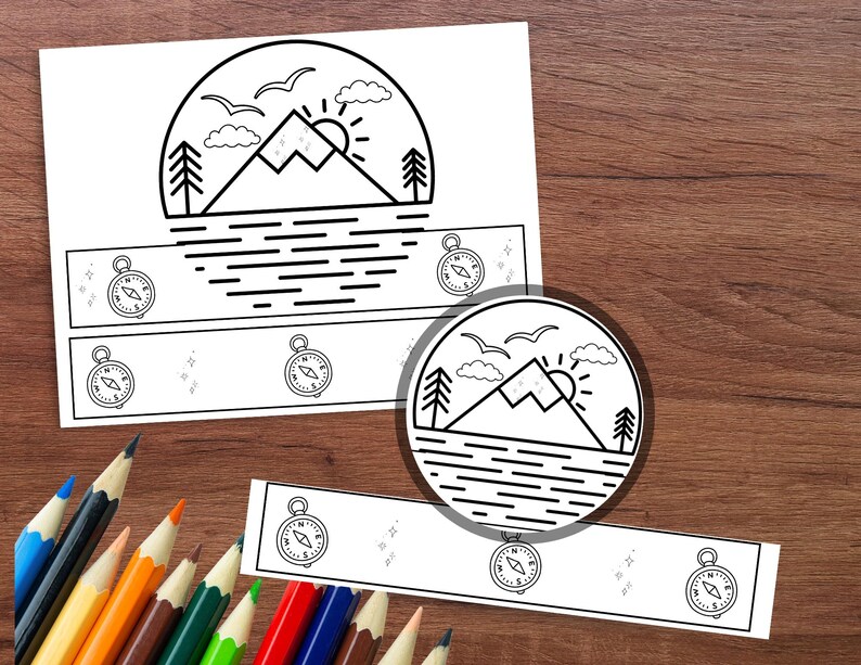 Camping Crown Craft: Kids Coloring Activity, Printable DIY (PDF ...