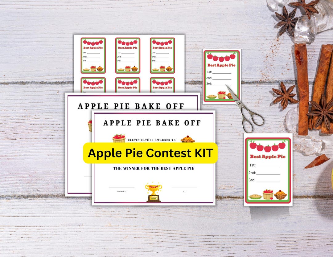 Apple Pie Bake-off Kit,ballots & Certificate,pie Contest Printable, Pie ...