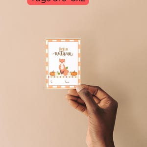 Printable Fall Gift Tag, Falll Favor Tag, Hello Autumn Fall Themed Fox ...