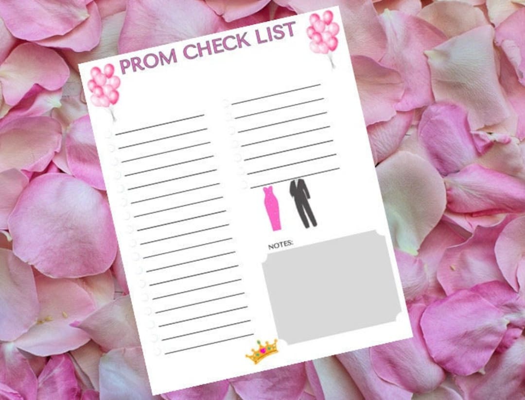 Printable Prom Prep Planner & Checklist, Prom Planning Sheet, Prom ...
