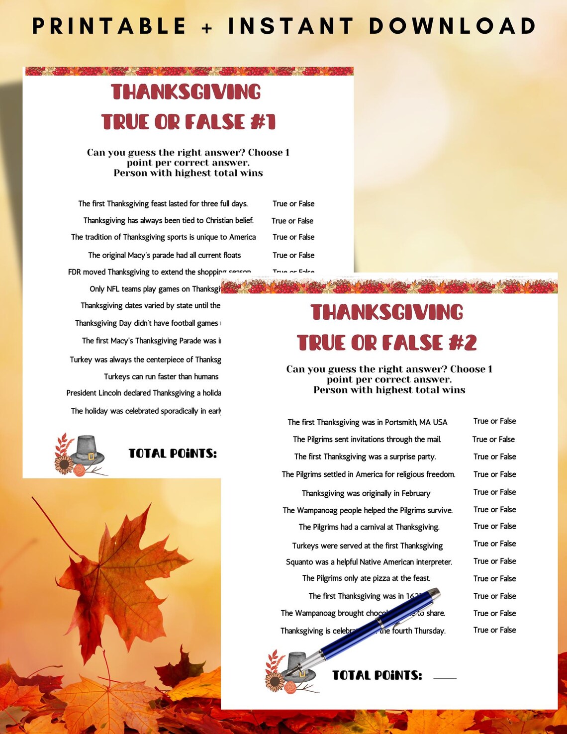 Thanksgiving Trivia, Thanksgiving Facts and Falsehoods,kids and Adult ...