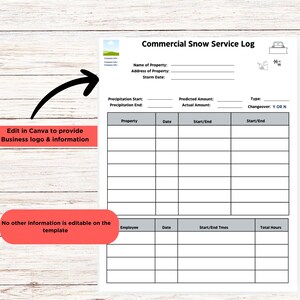 Snow Removal Business Bundle: Trackers, Payroll, Inventory (printable ...