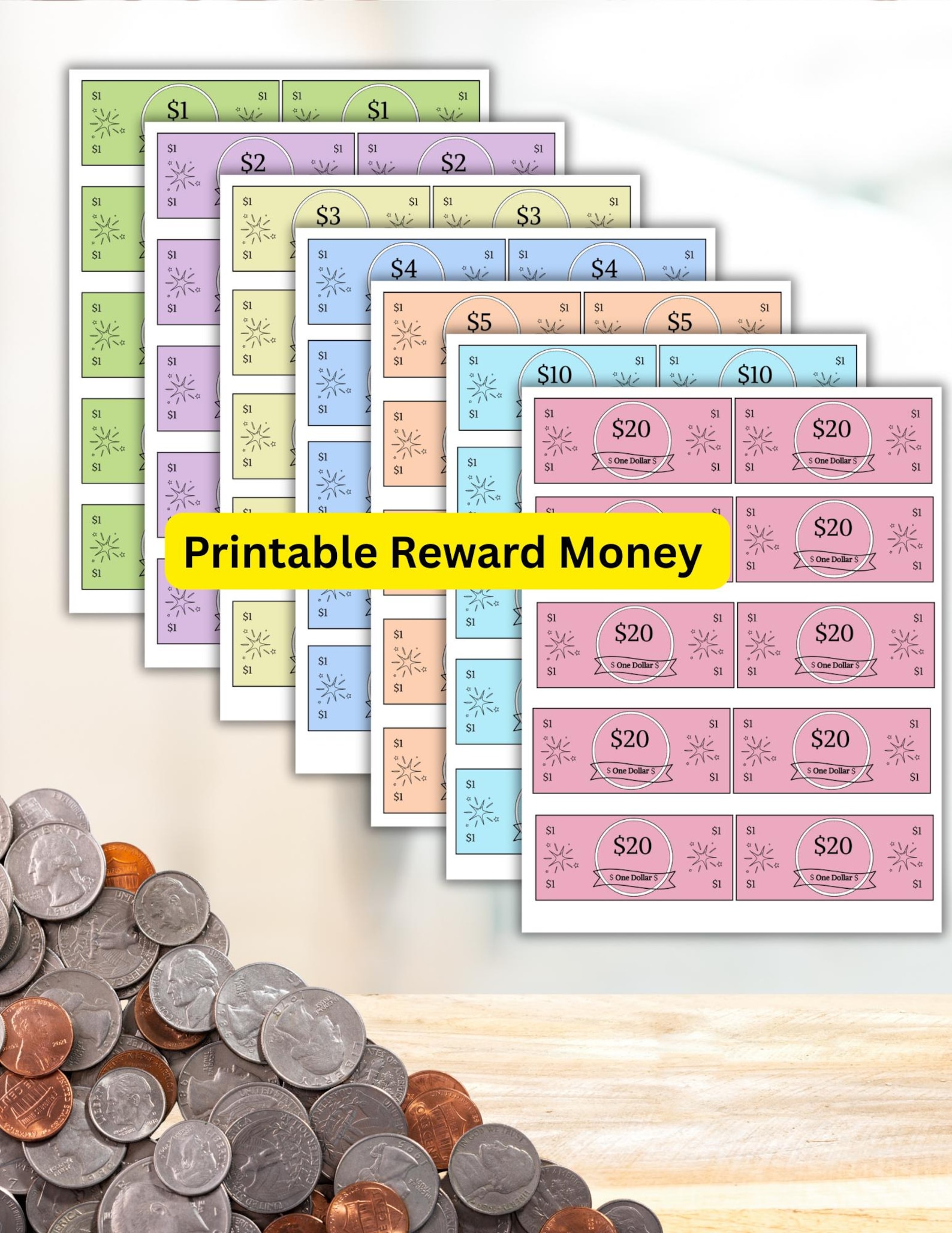 Printable Reward Money, Chore & Behavior Incentive, Faux Money ...
