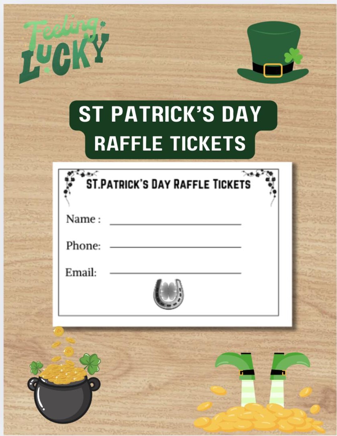 Printable St Patrick's Day Themed Raffle Event and Fundraiser,raffles ...