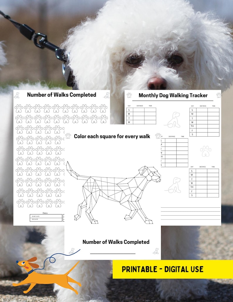 Dog Walking Tracker,printable Dog Walking Log Tracking Log for Dog ...