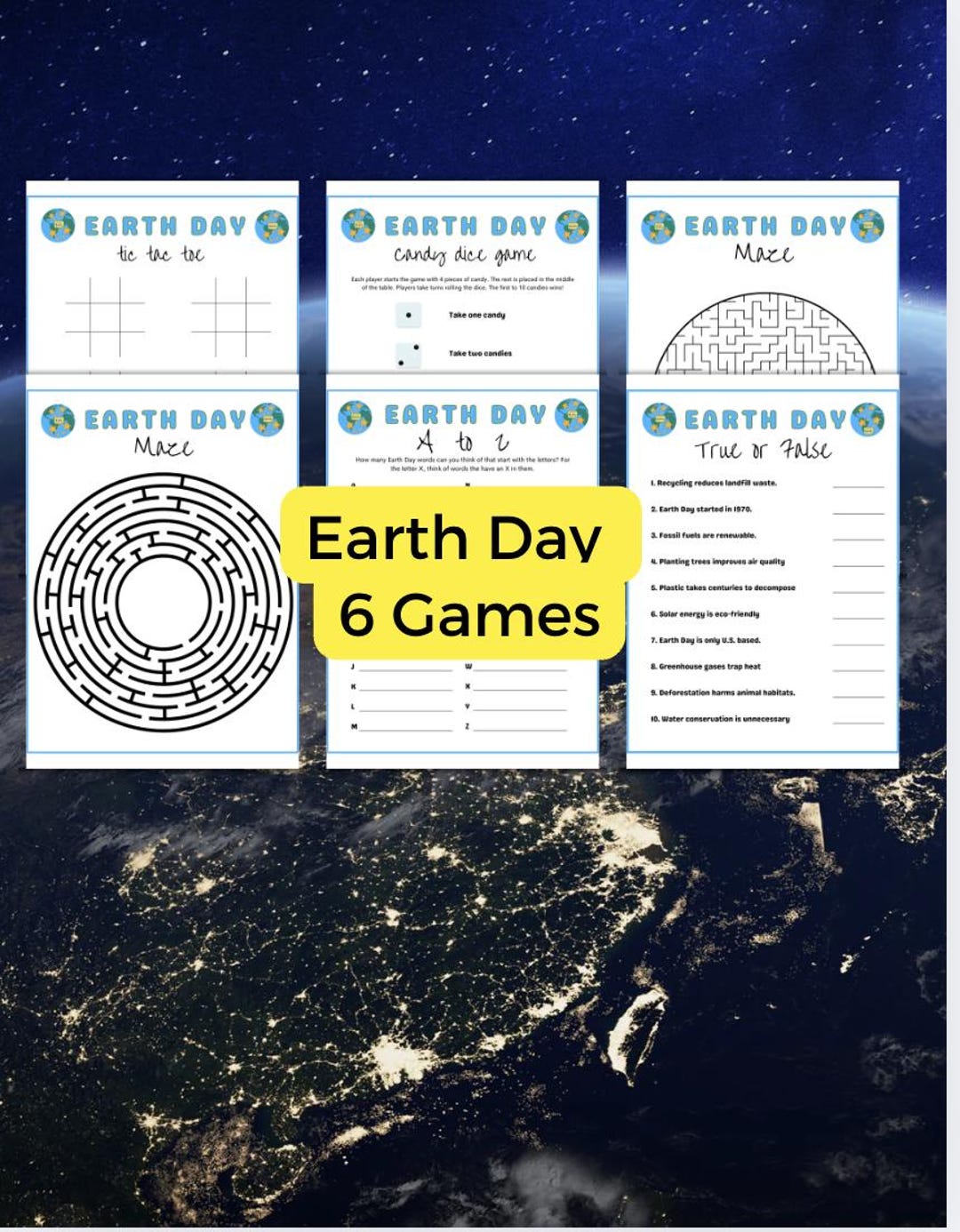 Earth Day Game Bundle, Earth Day Games, Printable Games for Earth Day ...