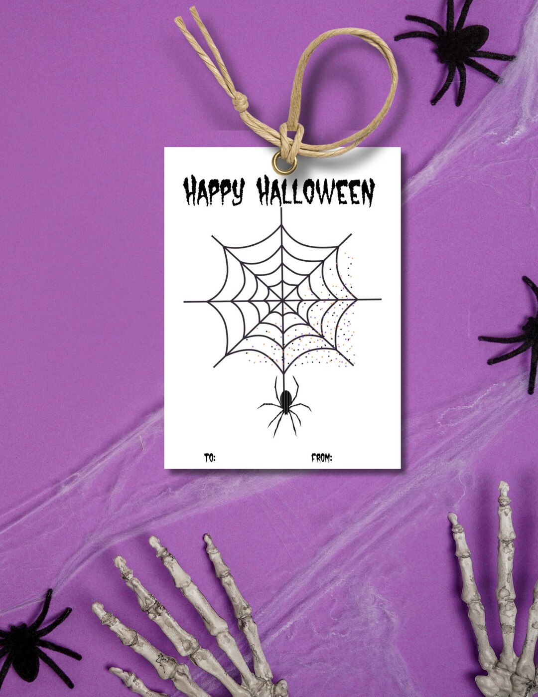 Halloween Spider Treat Tags, Halloween Favor Tags,minimalist Spider Web ...
