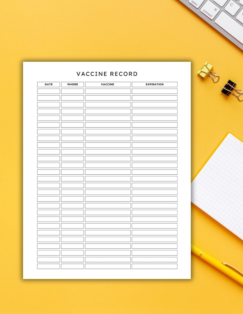 Vaccination Schedule Printable, Child Immunization Record Vaccine Chart ...