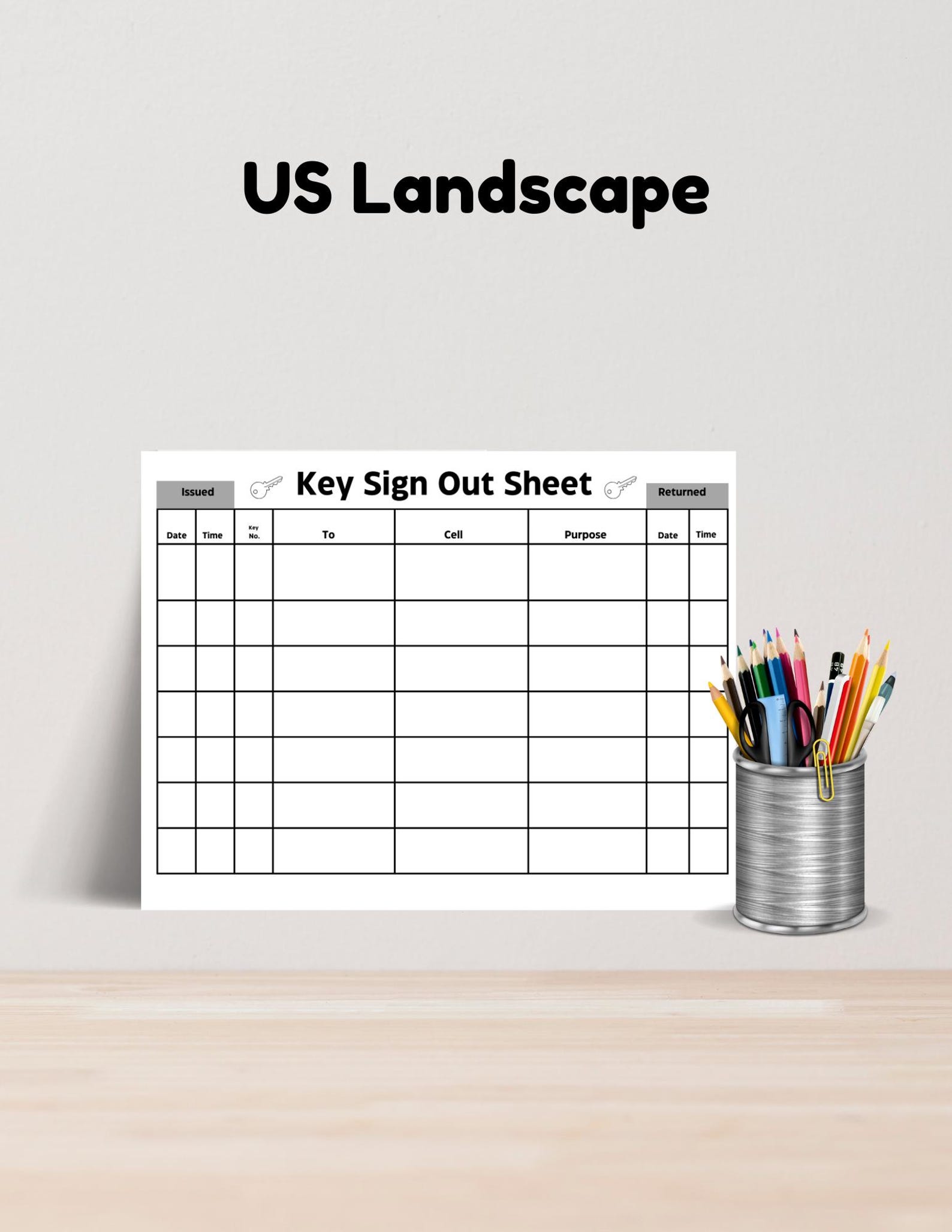 Key Sign Out Sheet & Master Key Log (PDF Download) - Etsy