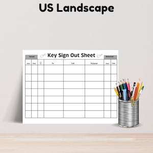 Key Sign Out Sheet & Master Key Log (PDF Download) - Etsy