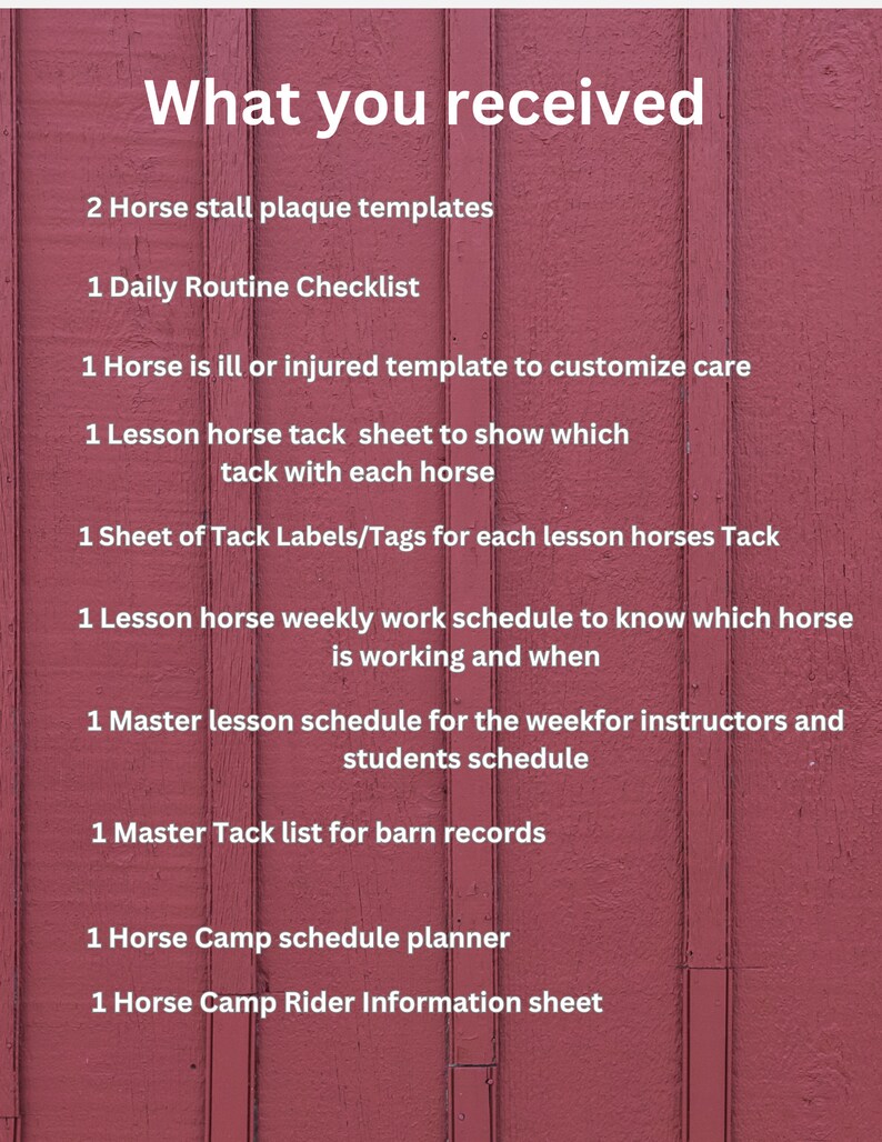 Lesson Horse Barn Templates,equestrian Lesson Barn Management Template ...