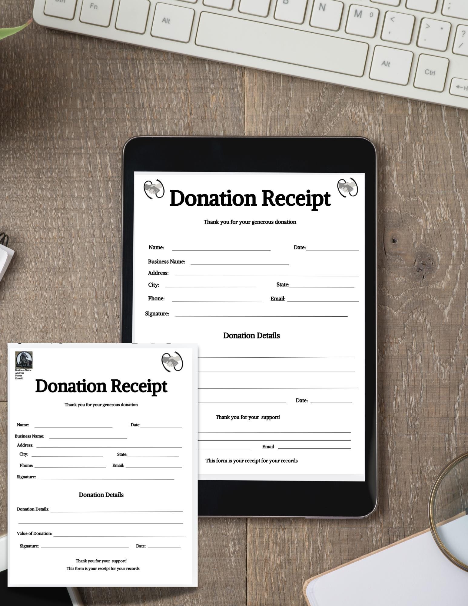 Donation Receipt Template, Editable Charity Form,donation Receipt ...