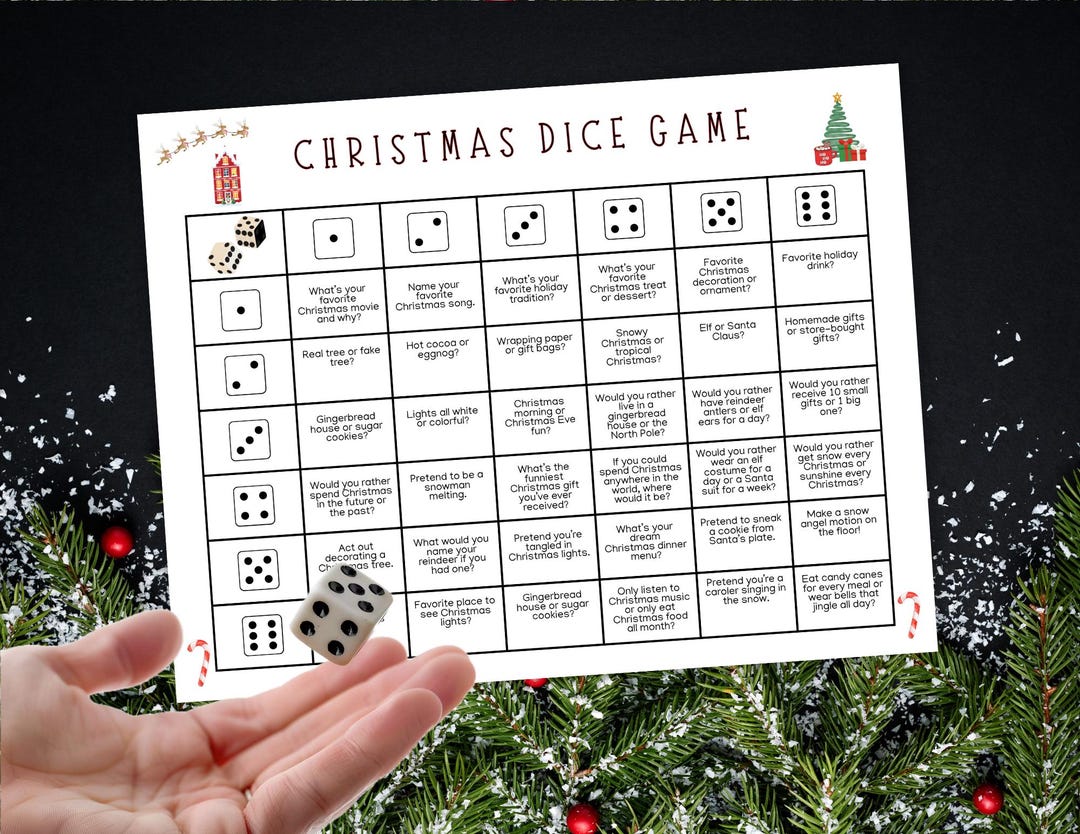 Christmas Dice Icebreaker Game: Roll & Tell Holiday Game, Christmas ...