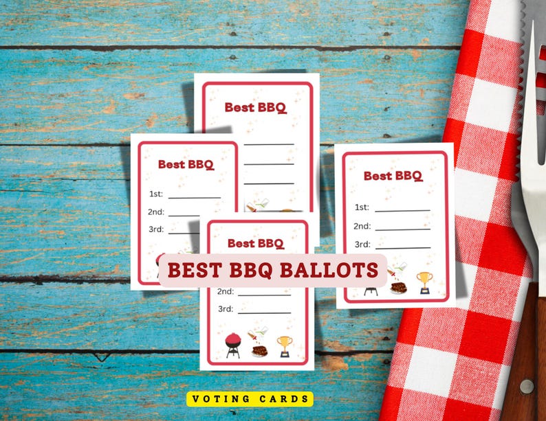 Printable BBQ Contest Ballots: Voting Cards, Bbq Contest Voting Ballot ...