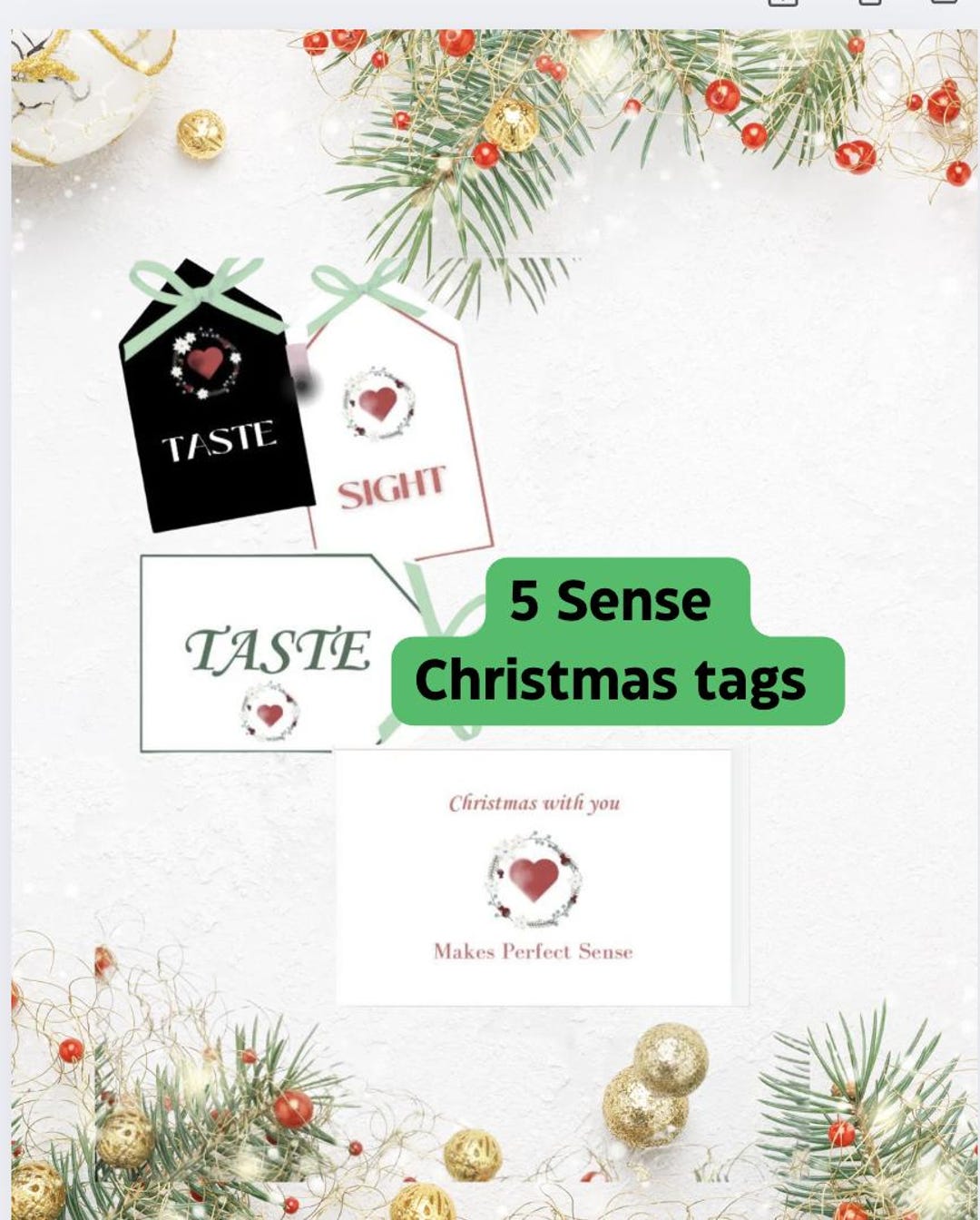 Printable 5 Senses Gift Tags, 5 Senses Themed Gift, Holiday Gift Ideas ...