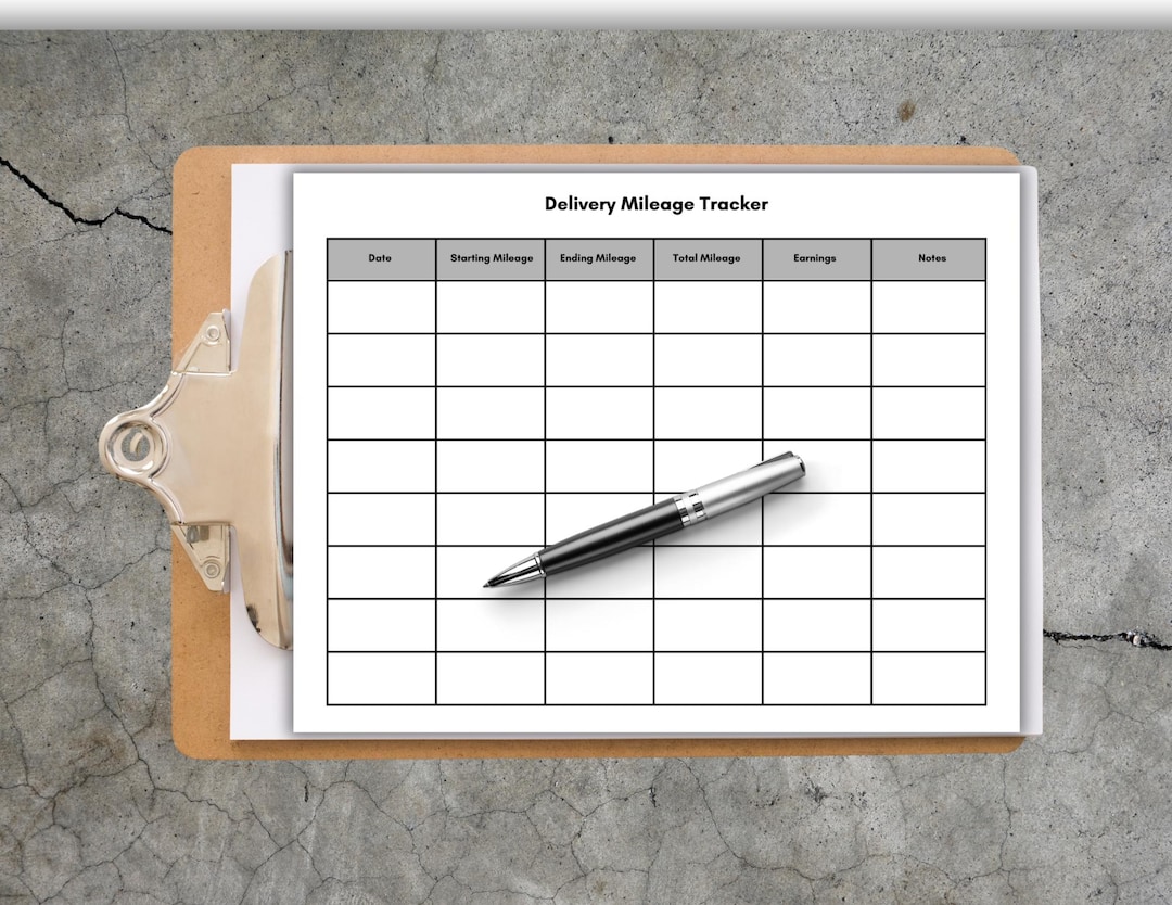 Delivery Mileage Log Printable: Driver Logbook, Vehicle Tracker (PDF ...