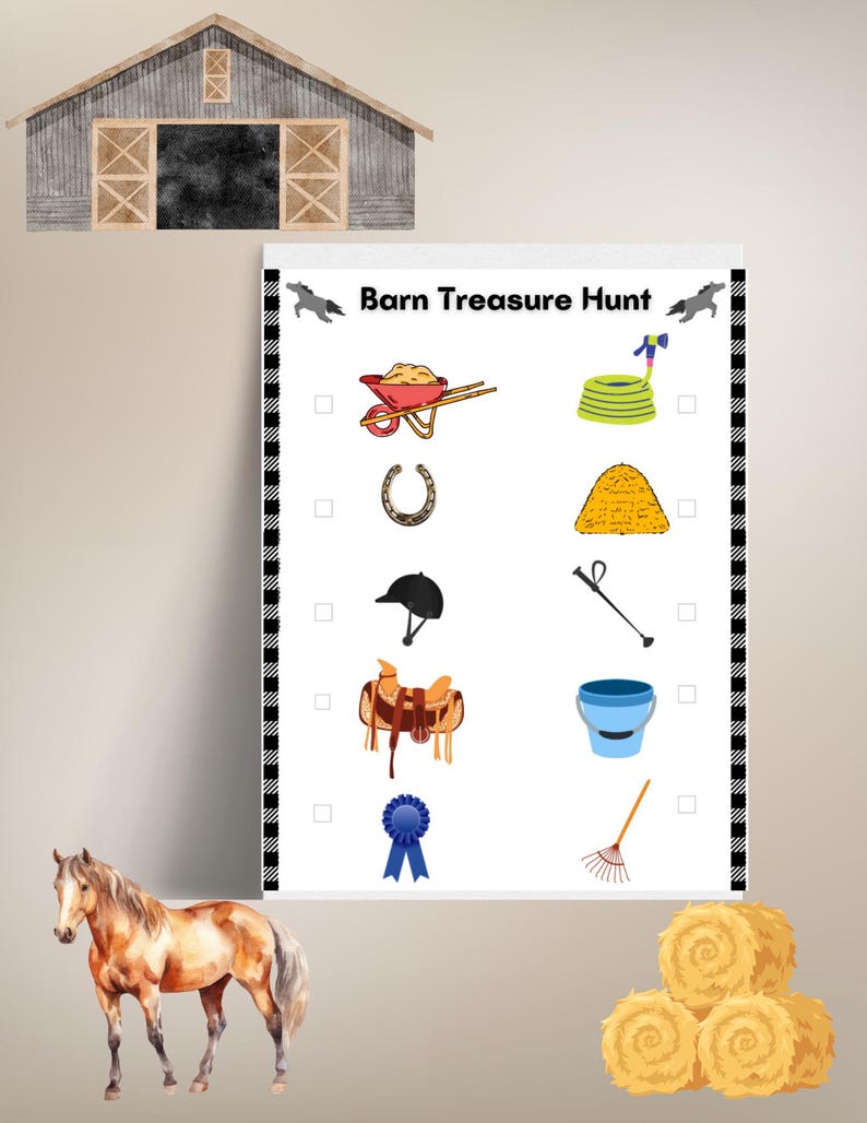 Barn Treasure Hunt Game,farm Scavenger Hunt,farm Treasure Hunt, Farm ...