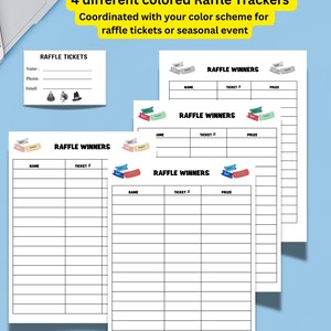 Raffle Ticket Tracker: Winner & Prize Log,ticket Tracker Printable ...