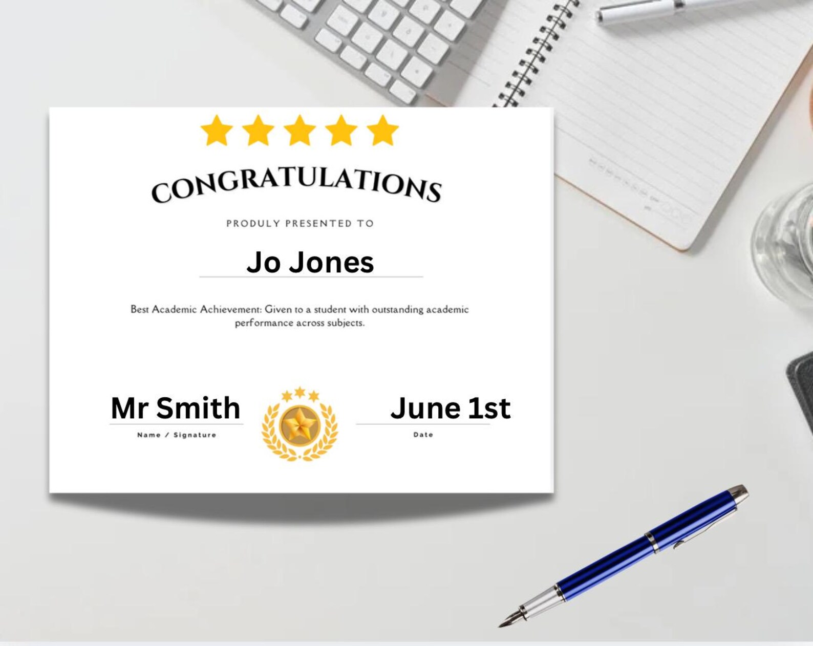 Congratulations Certificates for School, Sports, Clubs and More ...