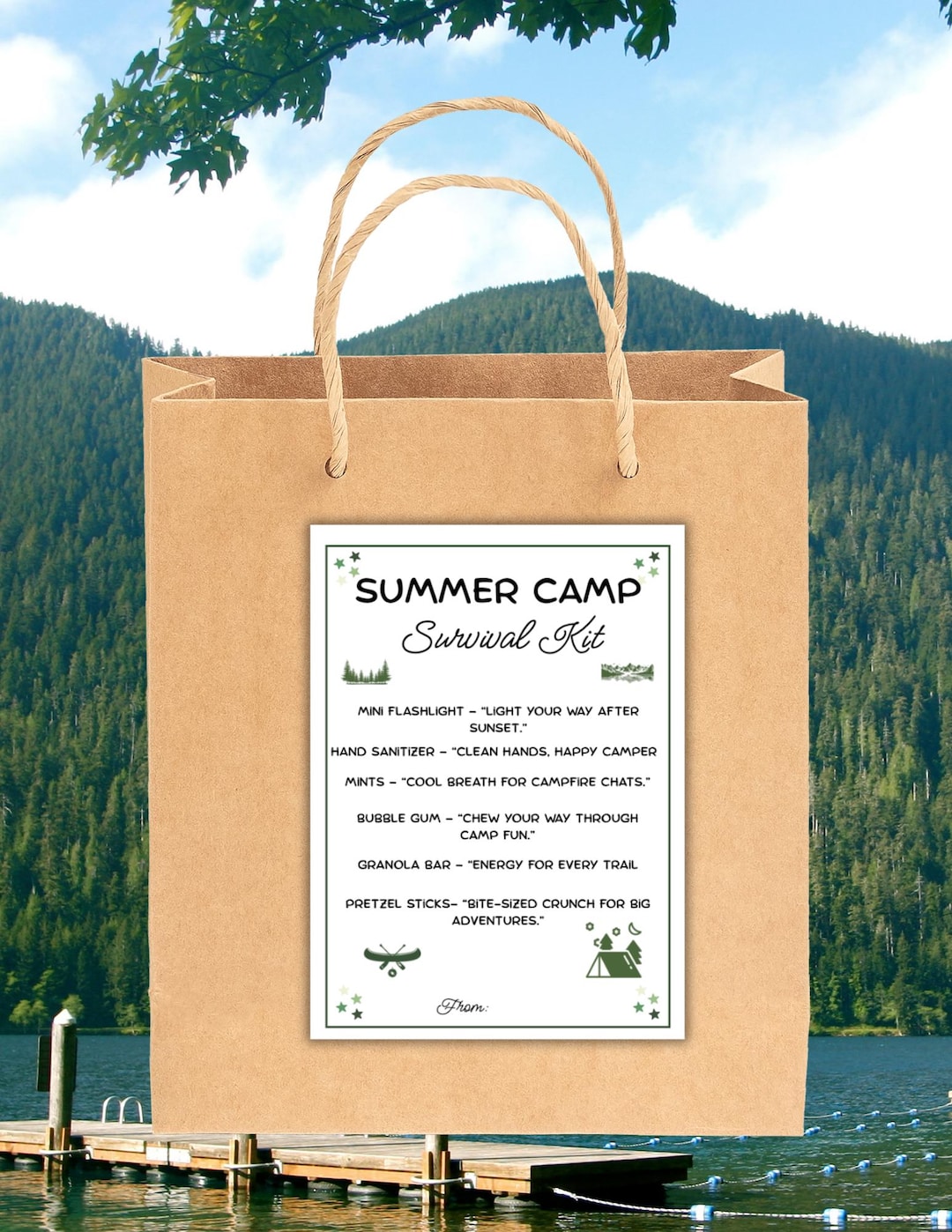 Summer Camp Survival Kit Tag Printable,favor Tags,printable Adventure ...