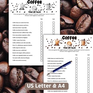 Coffee Trivia Game,true or False Party Game, Coffee Themed Game, Coffee ...