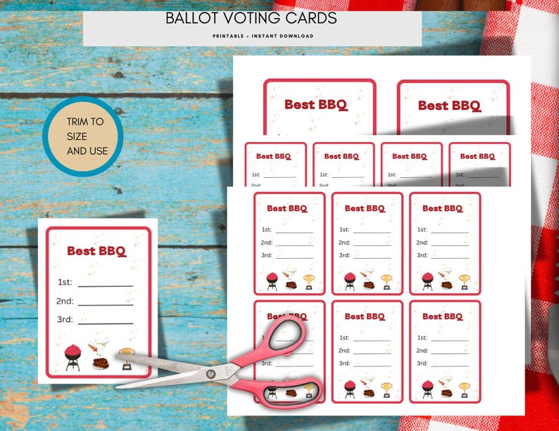 Printable BBQ Contest Ballots: Voting Cards, Bbq Contest Voting Ballot ...
