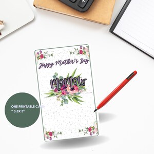 Printable Mamaw Card for Mothers Day;happy Mother’s Day Mamaw Card for ...