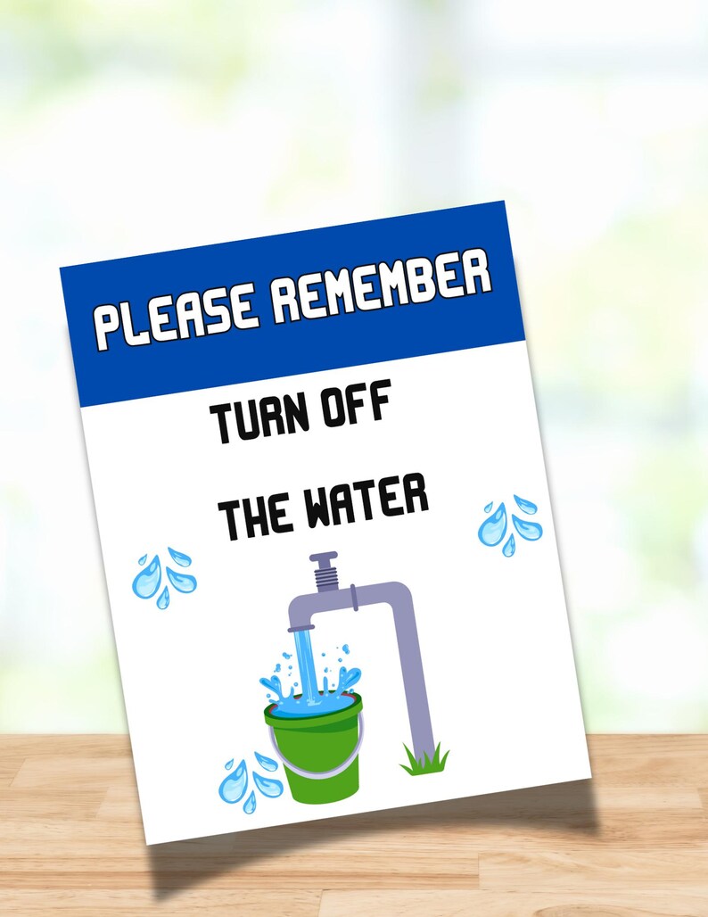 Please Turn off Water Sign, Printable Reminder to Shut Water Off,horse ...