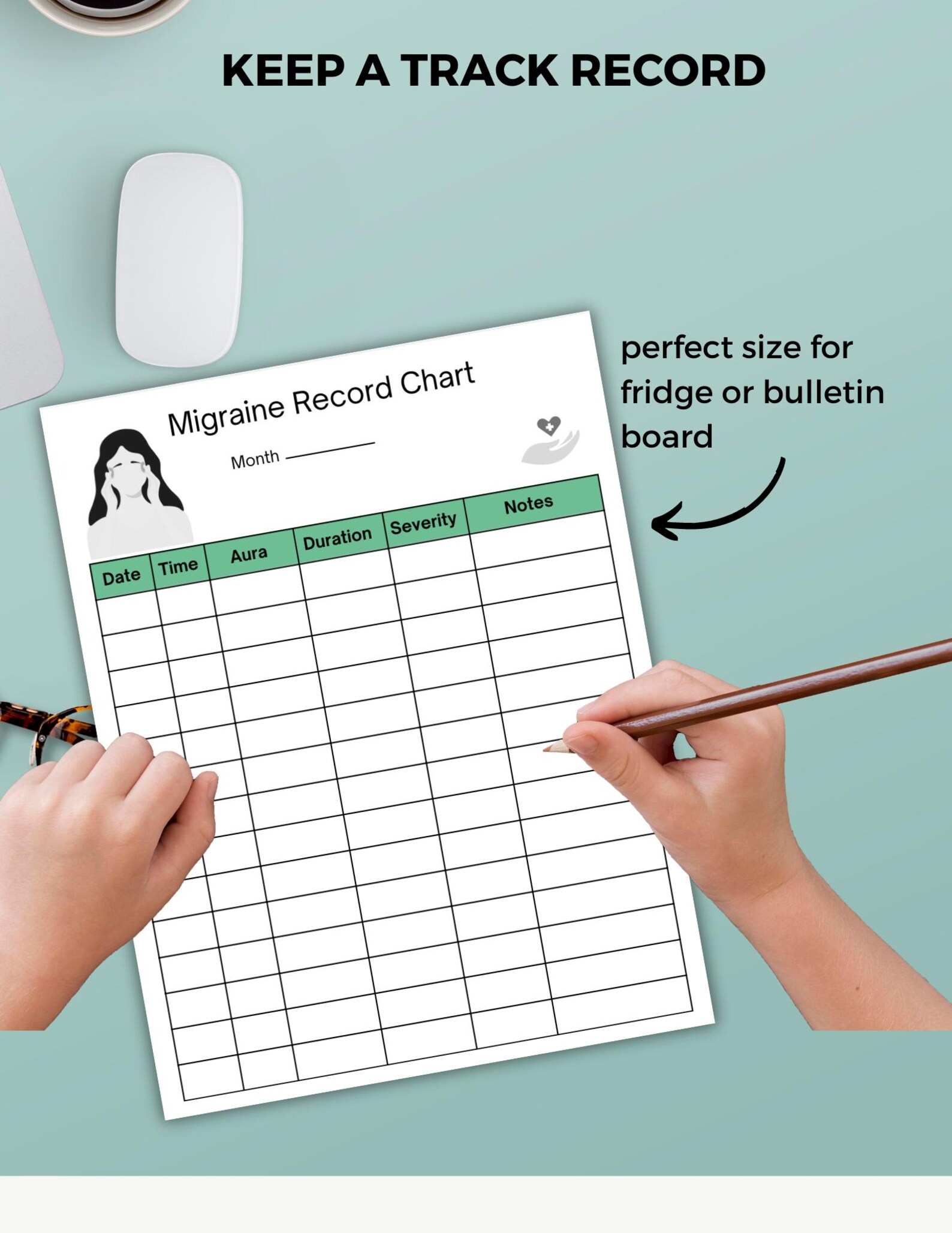 Migraine Tracker, Printable Log and Record of Migraines, Medical ...