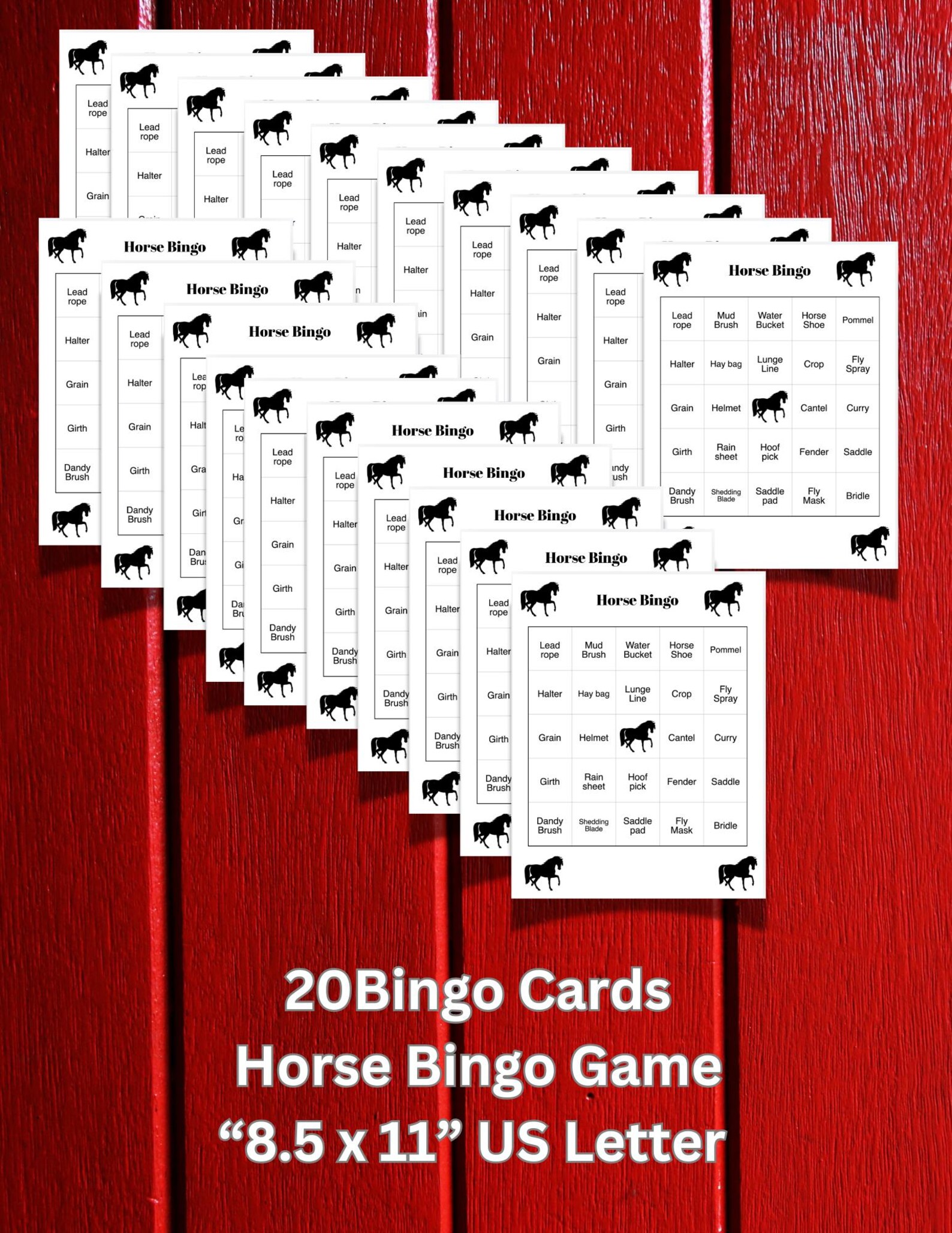 Pony Bingo Game Horse Birthday Party Activity (printable PDF), Horse ...
