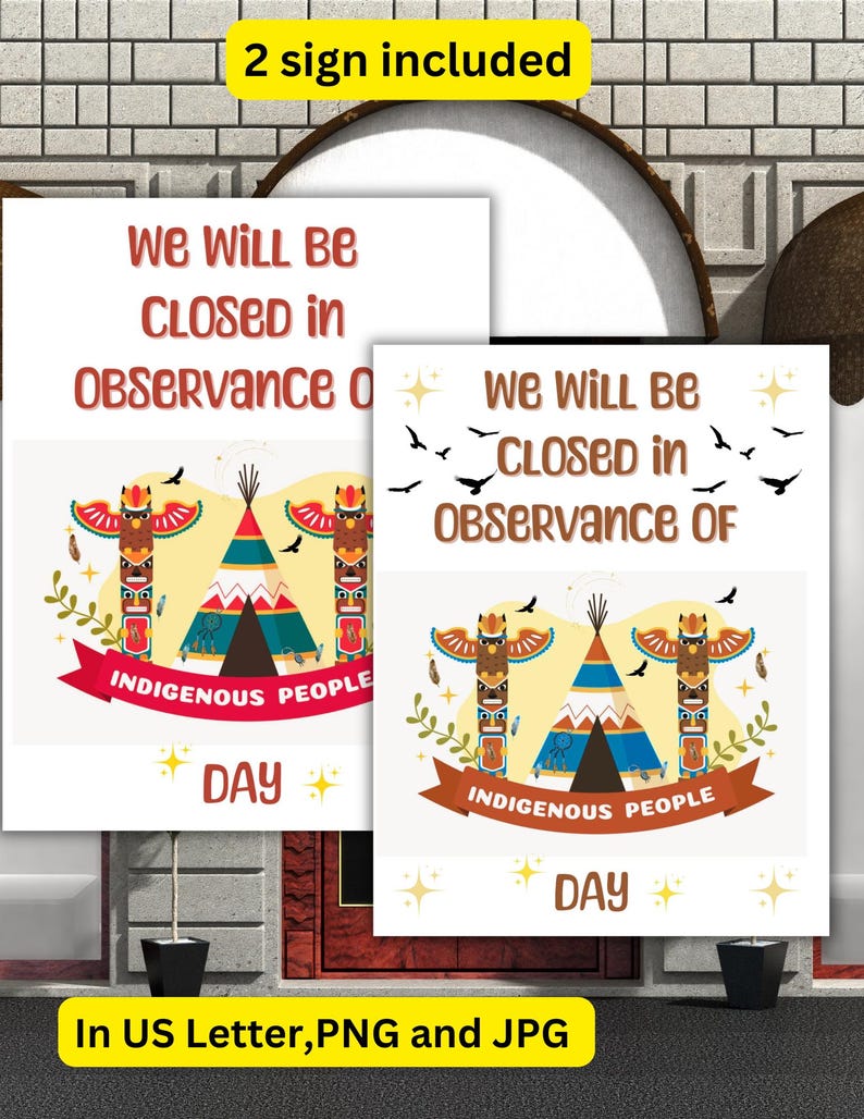 Indigenous Peoples Day Closed Sign, October Business Closed Sign ...