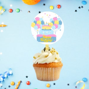 Happy Birthday Cupcake Toppers, Birthday Dessert Decorations,happy ...