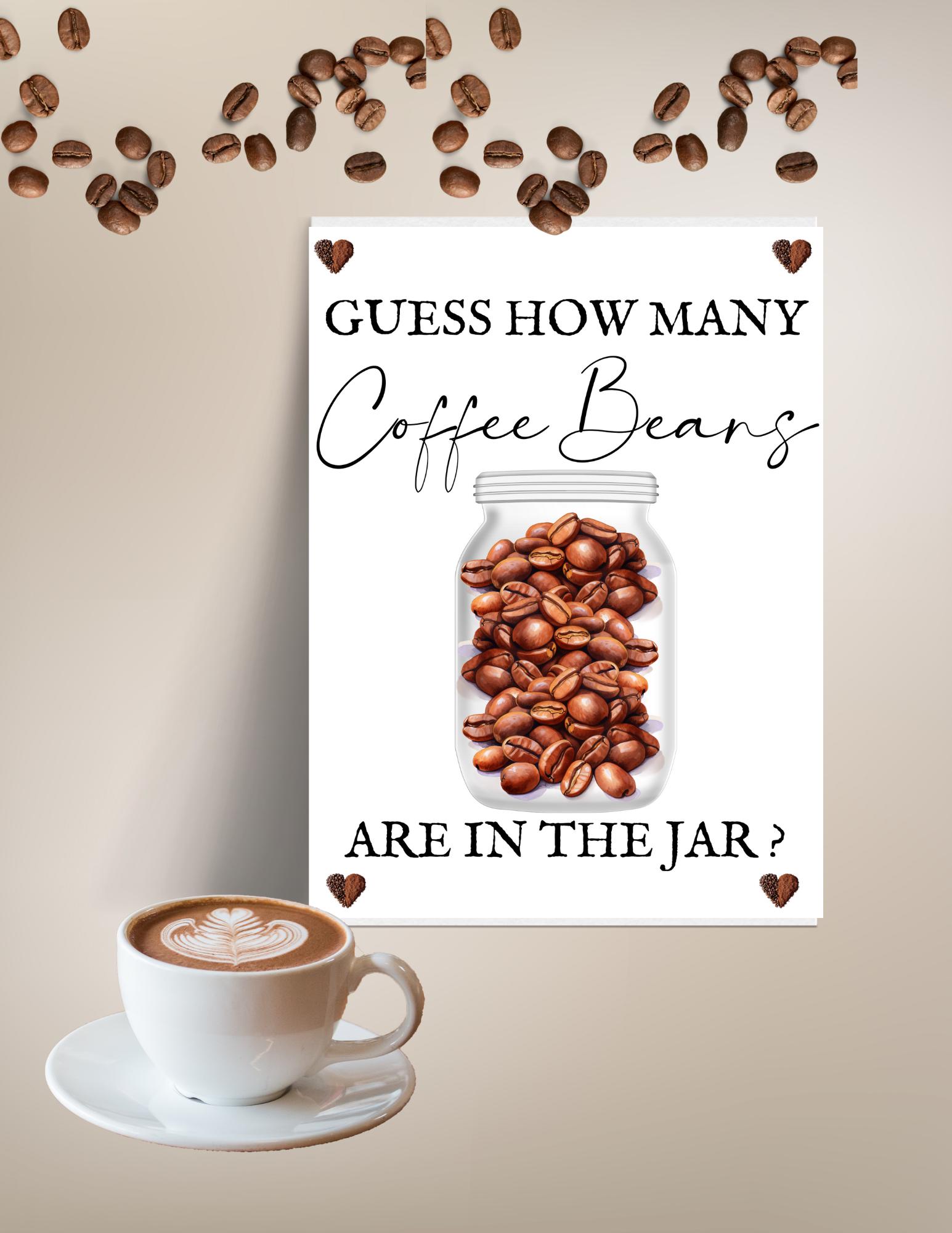 Guess How Many Coffee Beans Game,coffee Themed Raffle Game,printable ...