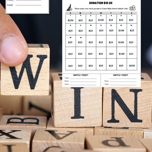 Printable Cash Calendar Raffle and Tickets,sports Team Cash Calendar ...