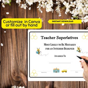 Teacher Superlative Awards – Honoring the Educators: Fun Faculty Awards ...
