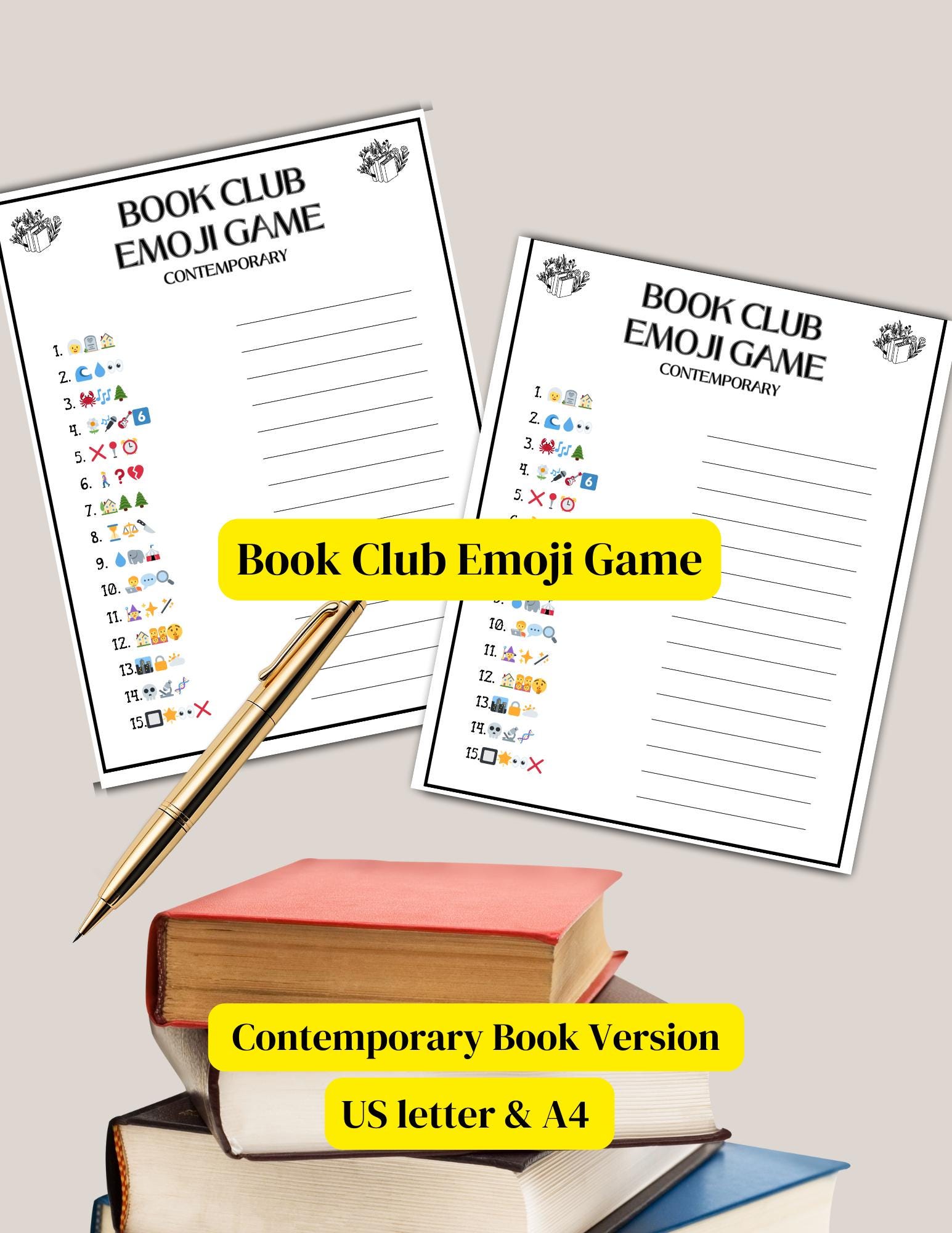 Book Emoji Games,emoji Guessing Game, Contemporary Book Emoji ...