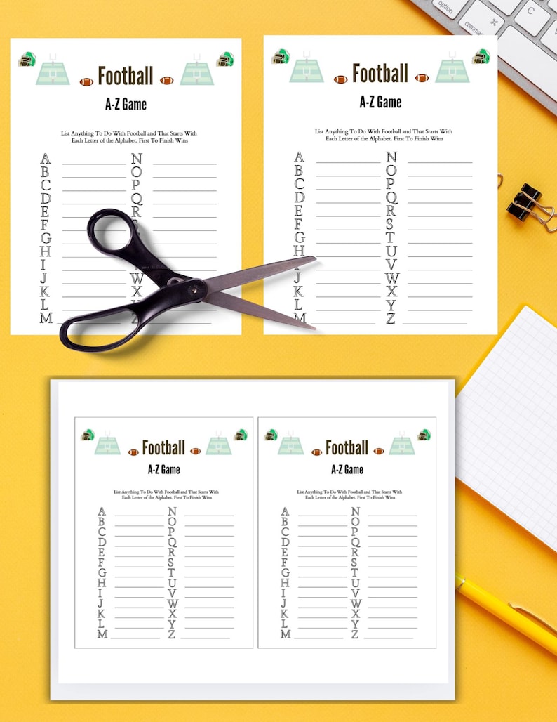 Football Party Games,printable Game Day Activities, Football Party ...