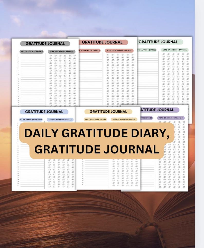 Daily Gratitudes,printable,daily Gratitude Journal, Gratitude Challenge ...