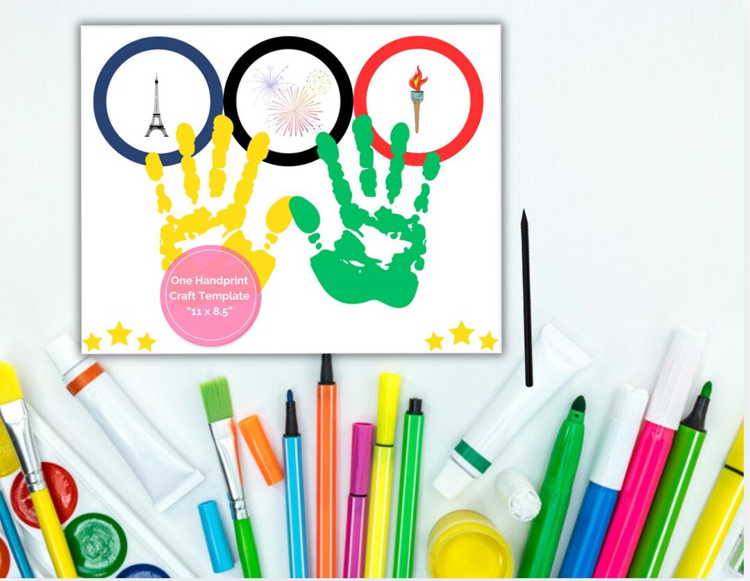 Handprint Summer Paris Games Kid Craft and Keepsake - Etsy