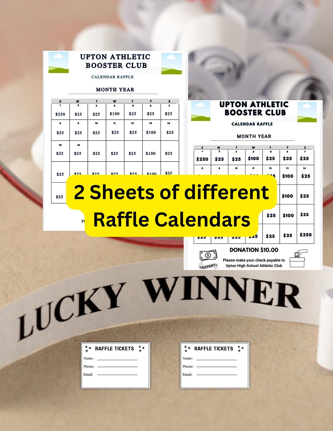 Printable Cash Calendar Raffle,editable Canva Template, Club Raffle ...