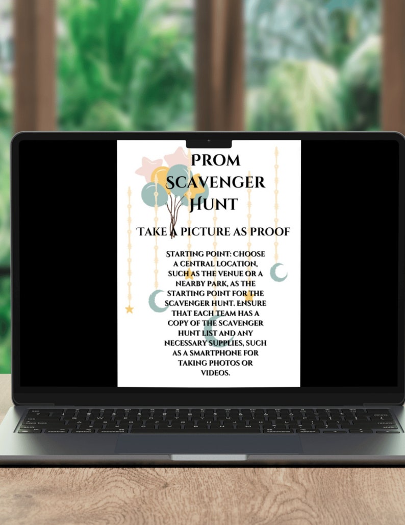 Printable Prom Themed Scavenger Hunt for Teens, High School Prom ...