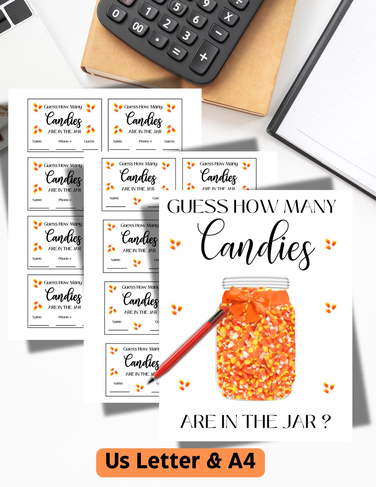 Halloween Candy Guessing Game, Printable Party Raffle, Halloween Guess ...