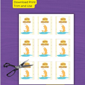 Fish Themed Birthday Tags for Gifts and Presents for the Fisherman ...